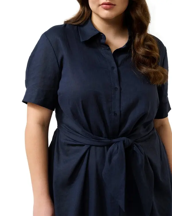 blue combination color dress Jacquard Belted Shirt Dress | Dresses & Jumpsuits