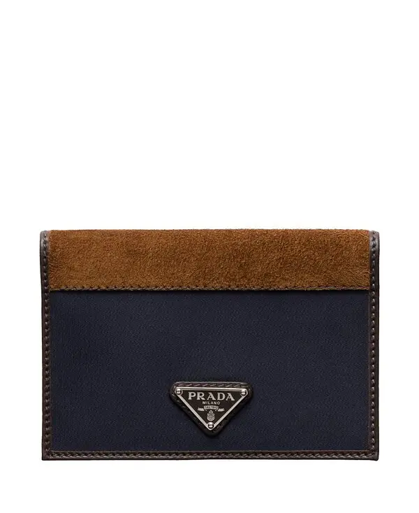 Prada Re-nylon And Leather Passport Holder - Blue