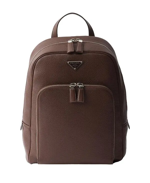 Prada Leather Backpack - Brown