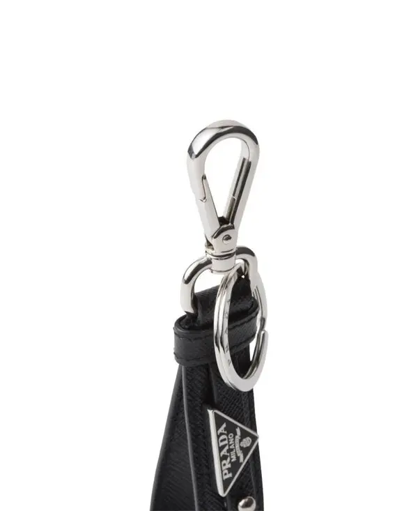 Prada Saffiano Leather Keychain - Black