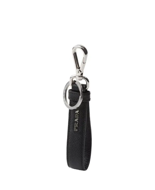 Prada Saffiano Leather Keychain - Black