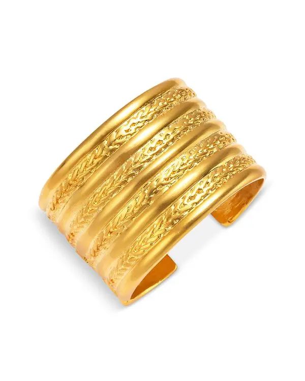 KENNETH JAY LANE Jackie Onassis Braided Cuff Bracelet - Gold