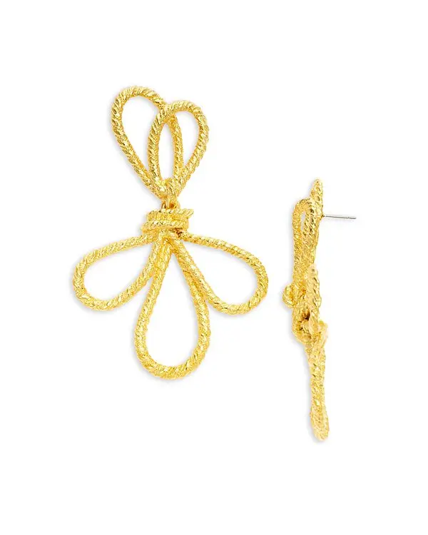 KENNETH JAY LANE Bow Earrings - Gold