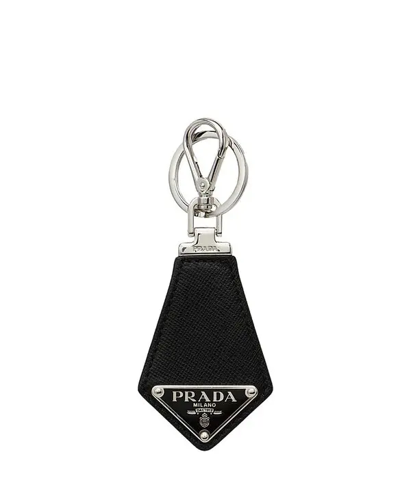 Prada Saffiano Leather Keychain - Black
