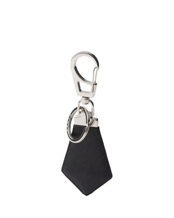 Prada Saffiano Leather Keychain - Black