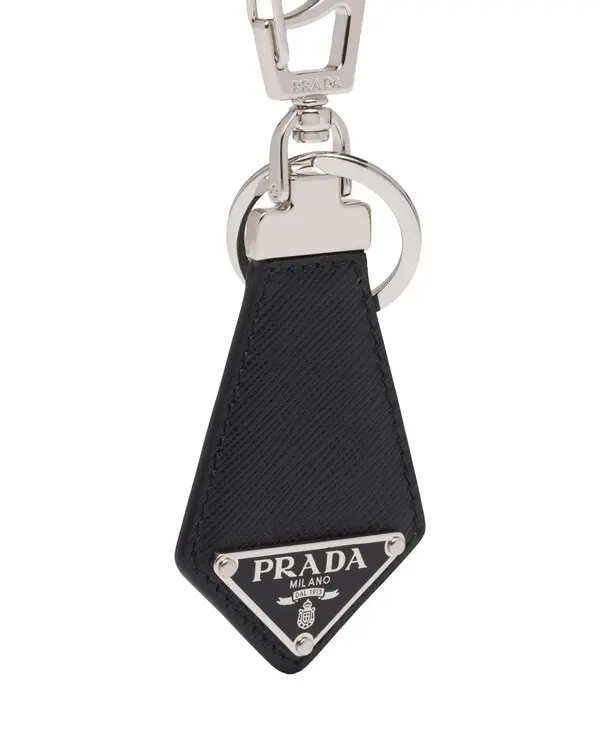 Prada Saffiano Leather Keychain - Black
