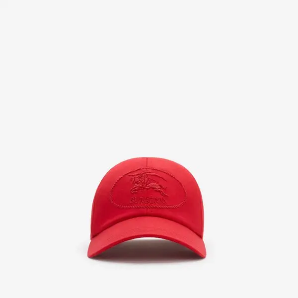 Burberry Knight Stamp Gabardine Baseball Cap - Currant