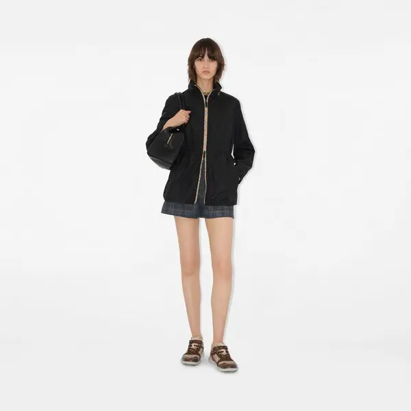 Burberry Checker-tape Nylon Parka - Black