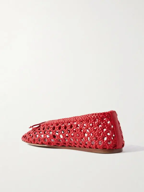 Le Monde Beryl Regency Bow-embellished Woven Ballet Flats