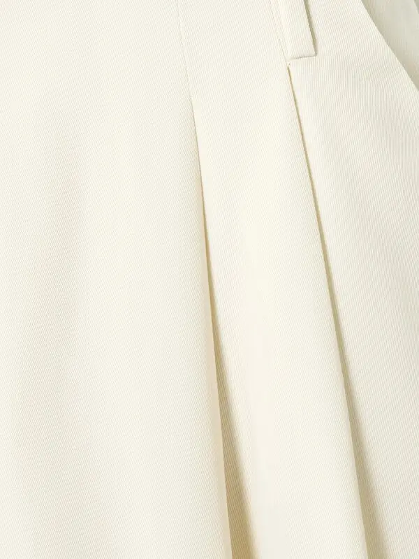ST. AGNI Double Loop Pleated Wide-leg Crepe Pants