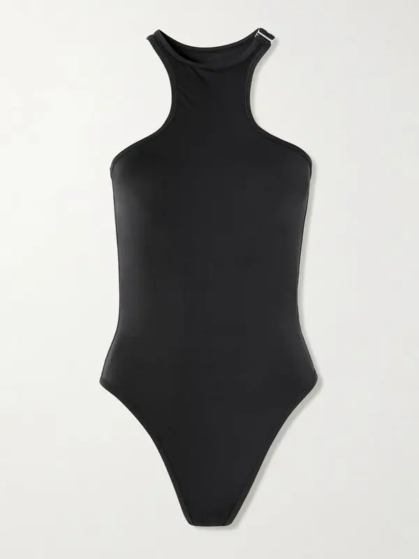Attico Embellished One Piece Swimsuit - Black