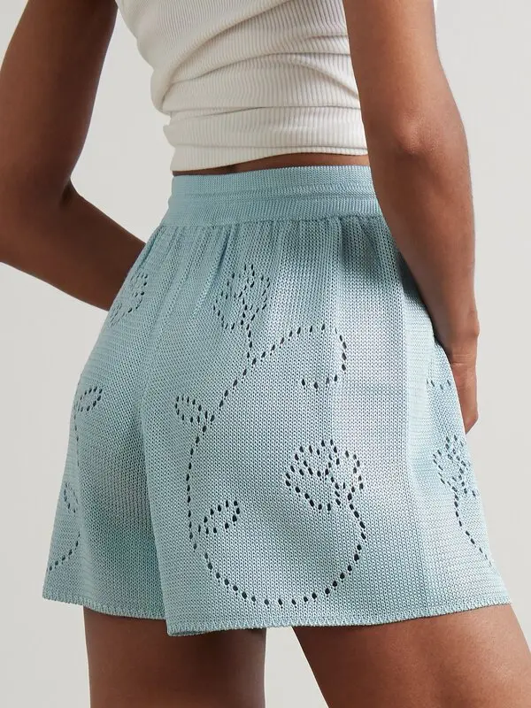 Calle Del Mar Pointelle-knit Shorts
