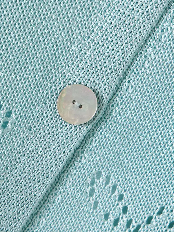 Calle Del Mar Ivy Pointelle-knit Cardigan