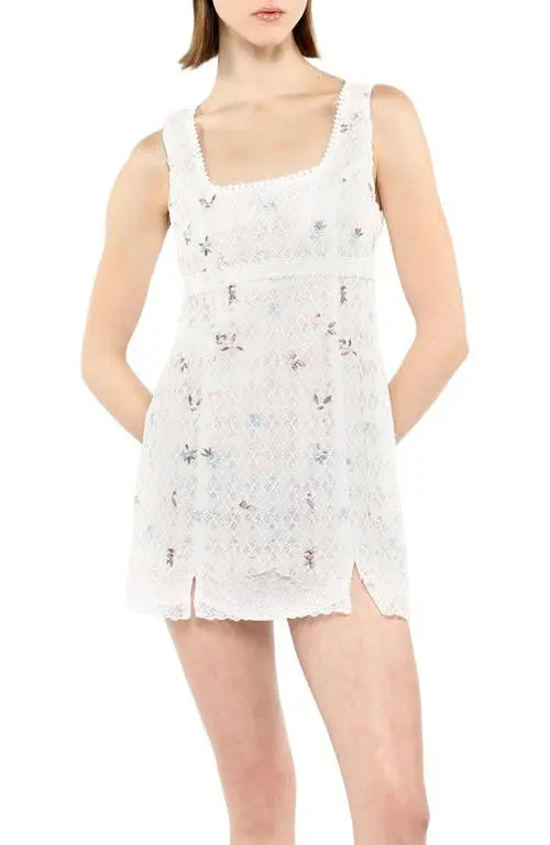 Anna Sui Embroidered Lacey Trellis Mini Dress