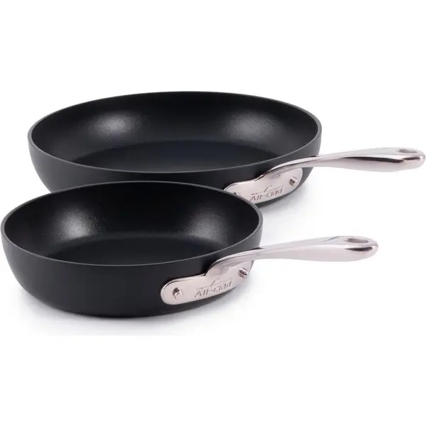 ALL-CLAD Essentials Set Of 2 Nonstick Fry Pans - Black