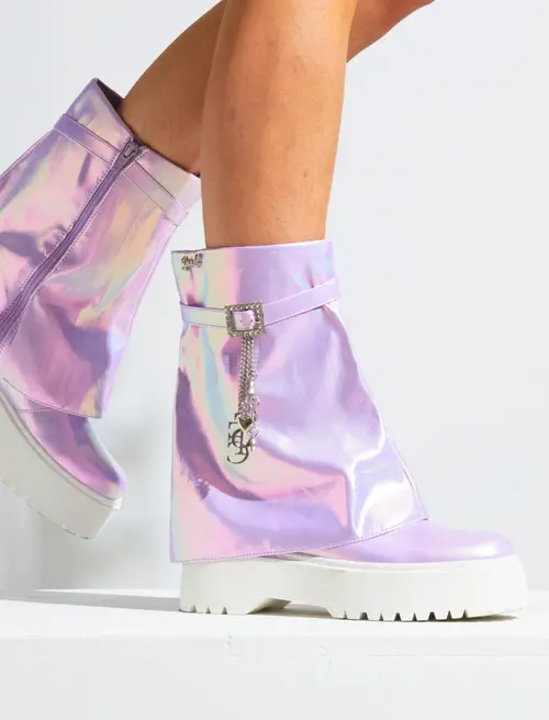 SPARKL Stella Combat Boots - Purple