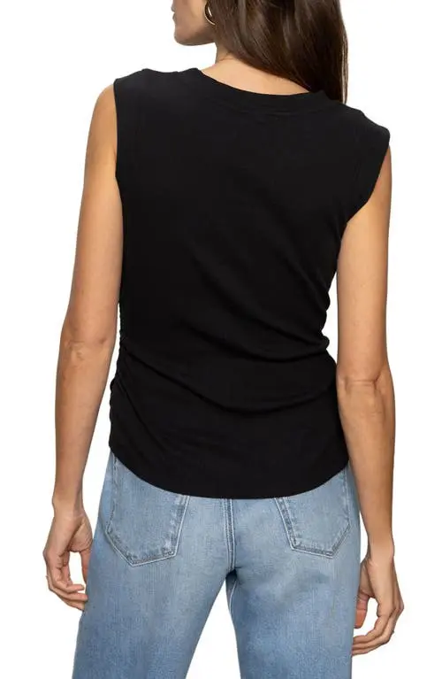 Sanctuary Ruched Rib Tank - Black