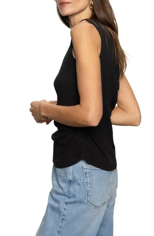Sanctuary Ruched Rib Tank - Black