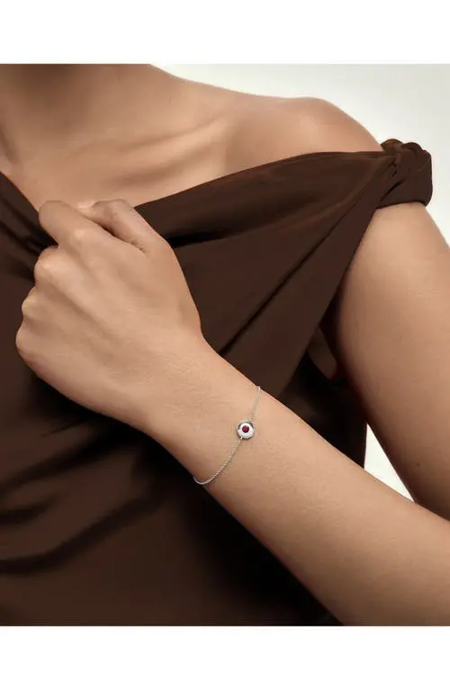 Monica Vinader Birthstone Chain Bracelet - Sterling Silver /ruby
