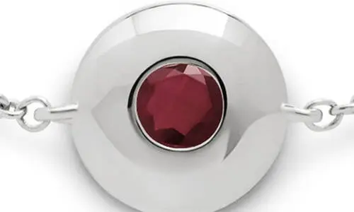 Monica Vinader Birthstone Chain Bracelet - Sterling Silver /ruby