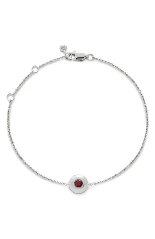 Monica Vinader Birthstone Chain Bracelet - Sterling Silver /ruby