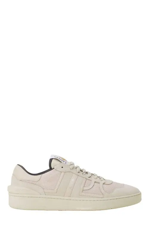 LANVIN Clay Leather And Mesh Sneakers - Pale Grey