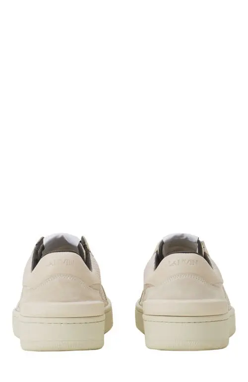 LANVIN Clay Leather And Mesh Sneakers - Pale Grey