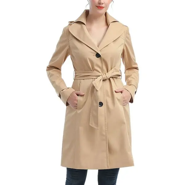 KIMI + KAI Hooded Trench Coat - Tan