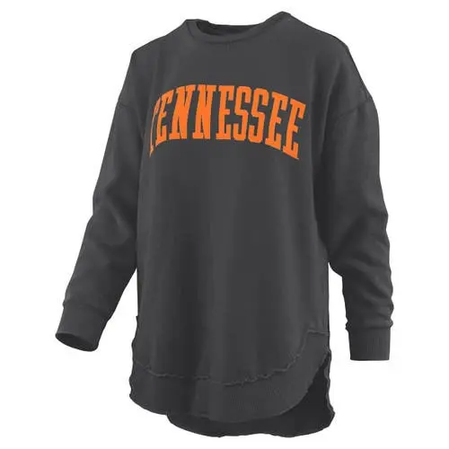 PRESSBOX Tennessee Volunteers Melange Poncho Fleece Pullover Sweatshirt - Black