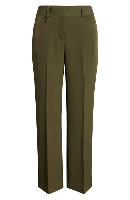 TAHARI ASL Brushed Woven Straight Leg Pants