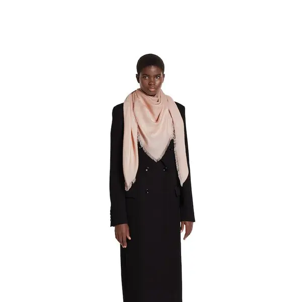 Gucci Gg Cotton Silk Jacquard Shawl - Pink