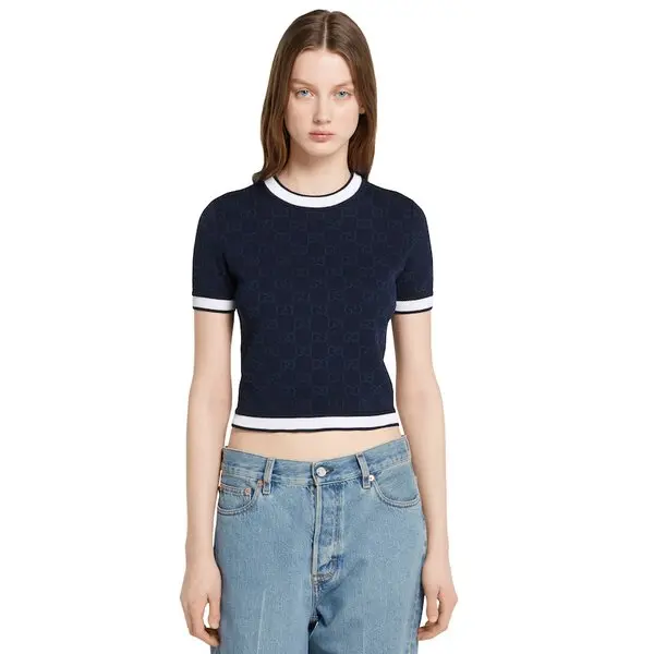 Gucci Gg Jacquard Cotton Top