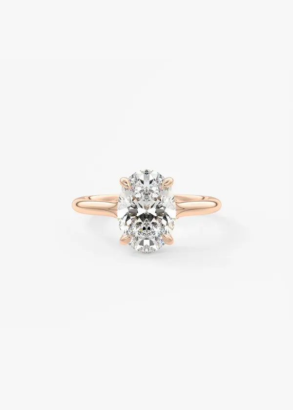 FRANK DARLING Arbor Hidden Pavé Oval Ring - Yellow Gold