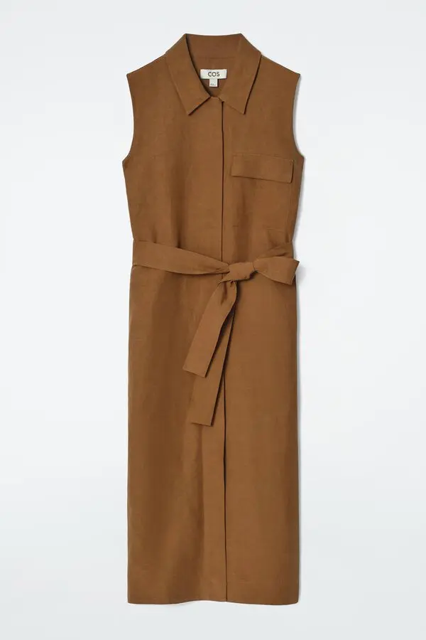 Cos Sleeveless Utility Midi Shirt Dress