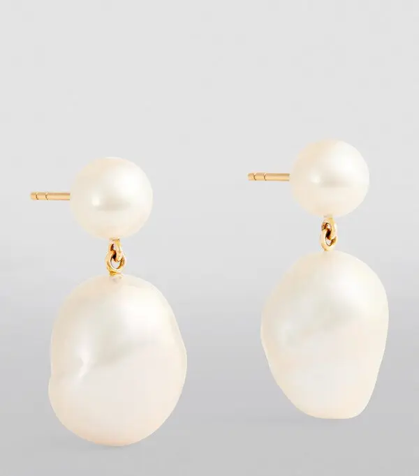 Sophie Bille Brahe Venus Blanc Pearl Drop Earrings - Gold