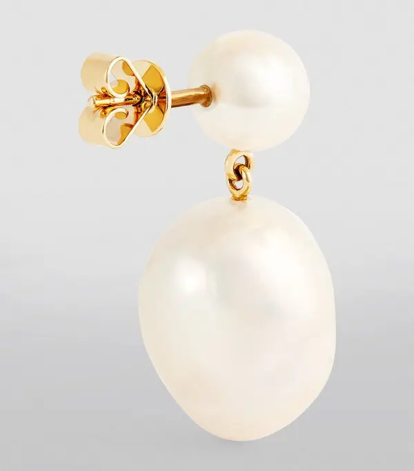 Sophie Bille Brahe Venus Blanc Pearl Drop Earrings - Gold