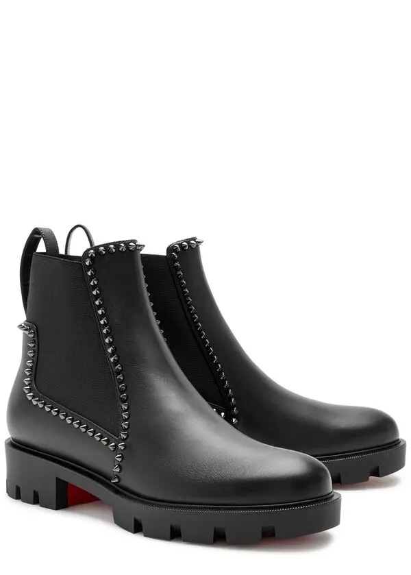 CHRISTIAN LOUBOUTIN Out Lina Spike Leather Ankle Boots