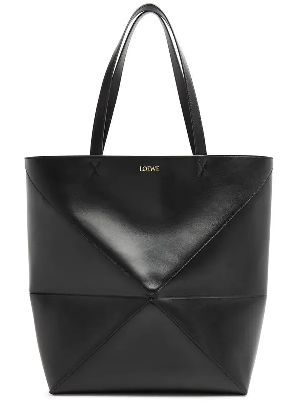 Loewe Puzzle Large Leather Tote - Black