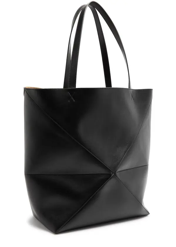 Loewe Puzzle Large Leather Tote - Black