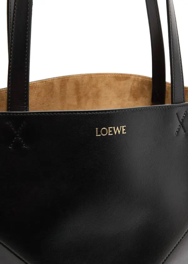 Loewe Puzzle Large Leather Tote - Black