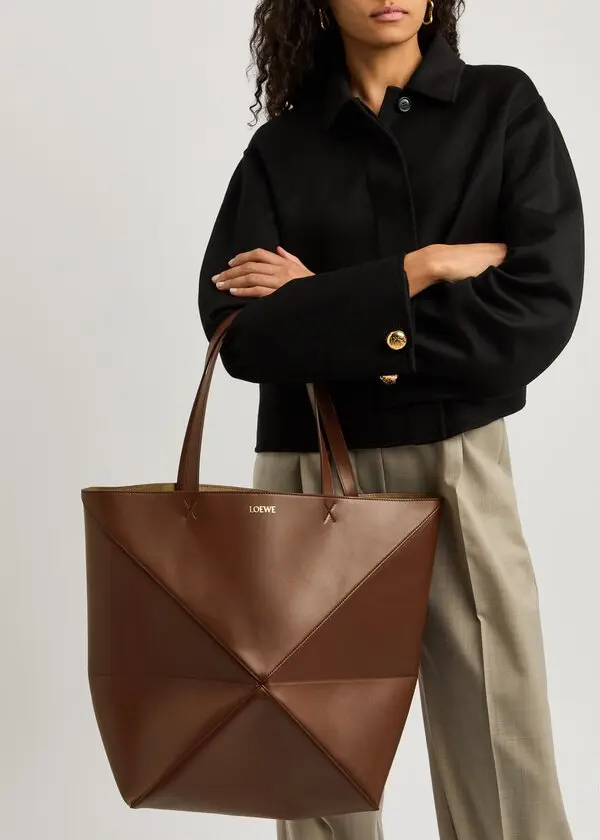 Loewe Puzzle Large Leather Tote - Dark Brown