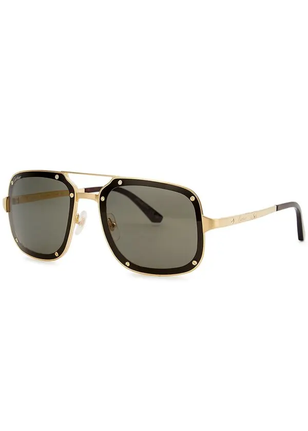 CARTIER Aviator-style Sunglasses - Gold