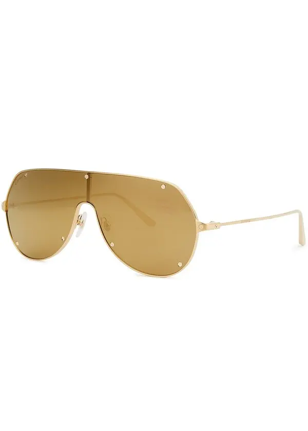 CARTIER Santos De Mask Sunglasses - Gold
