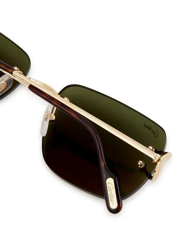 Cartier Signature C De Rimless Sunglasses - Gold