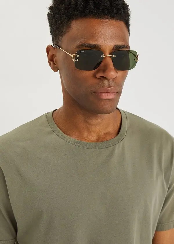 Cartier Signature C De Rimless Sunglasses - Gold