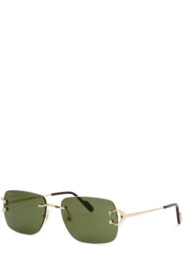 Cartier Signature C De Rimless Sunglasses - Gold