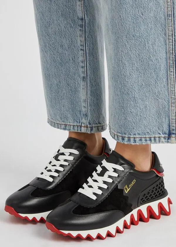 CHRISTIAN LOUBOUTIN Loubishark Donna Leather Sneakers - Black