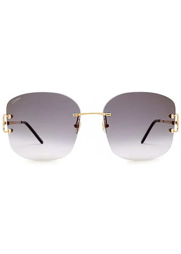 CARTIER Signature C De Rimless Sunglasses - Gold