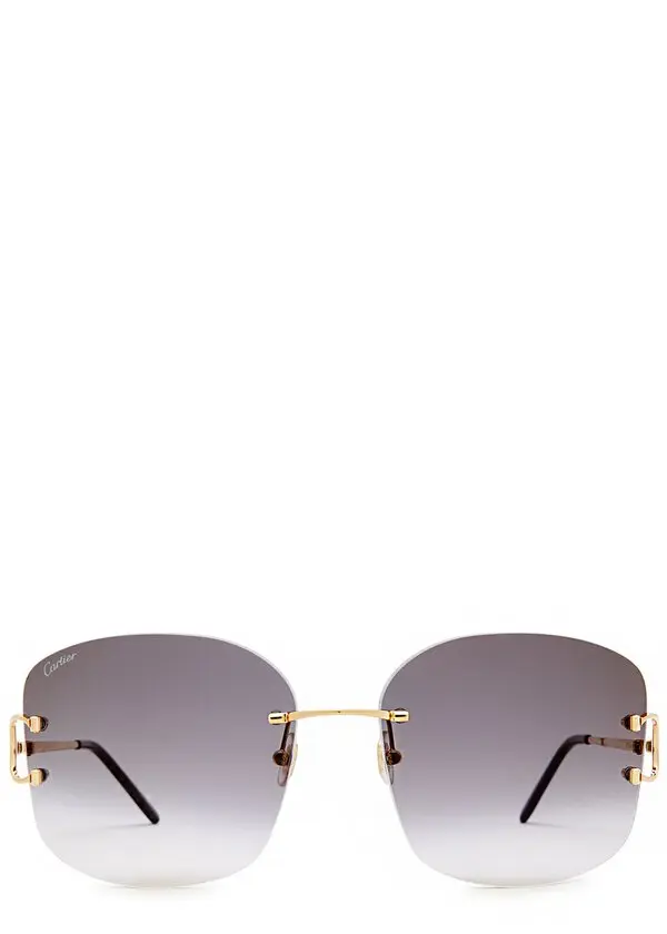 Cartier Signature C De Rimless Sunglasses - Gold