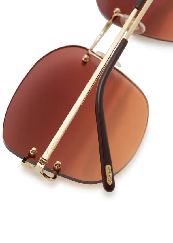 Cartier Signature C De Rimless Sunglasses - Pink